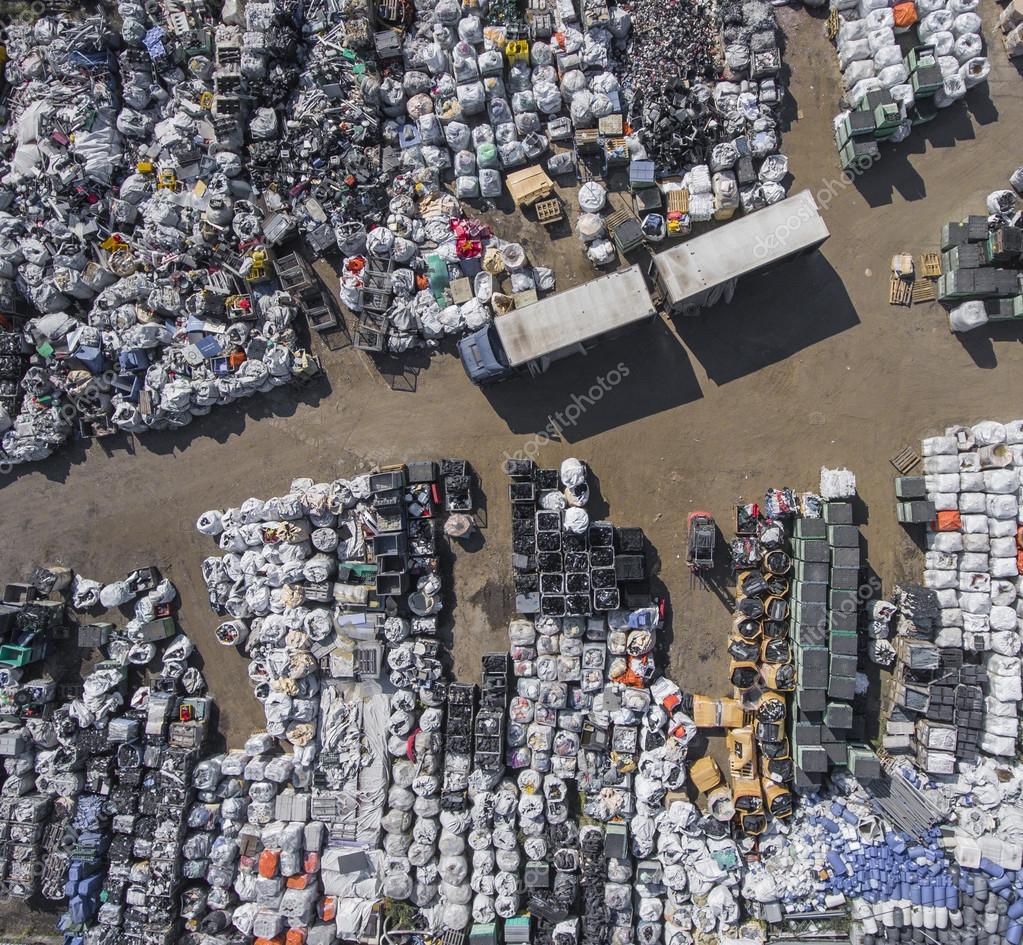 View landfill bird's-eye view. Landfill for waste storage. View — Stock ...