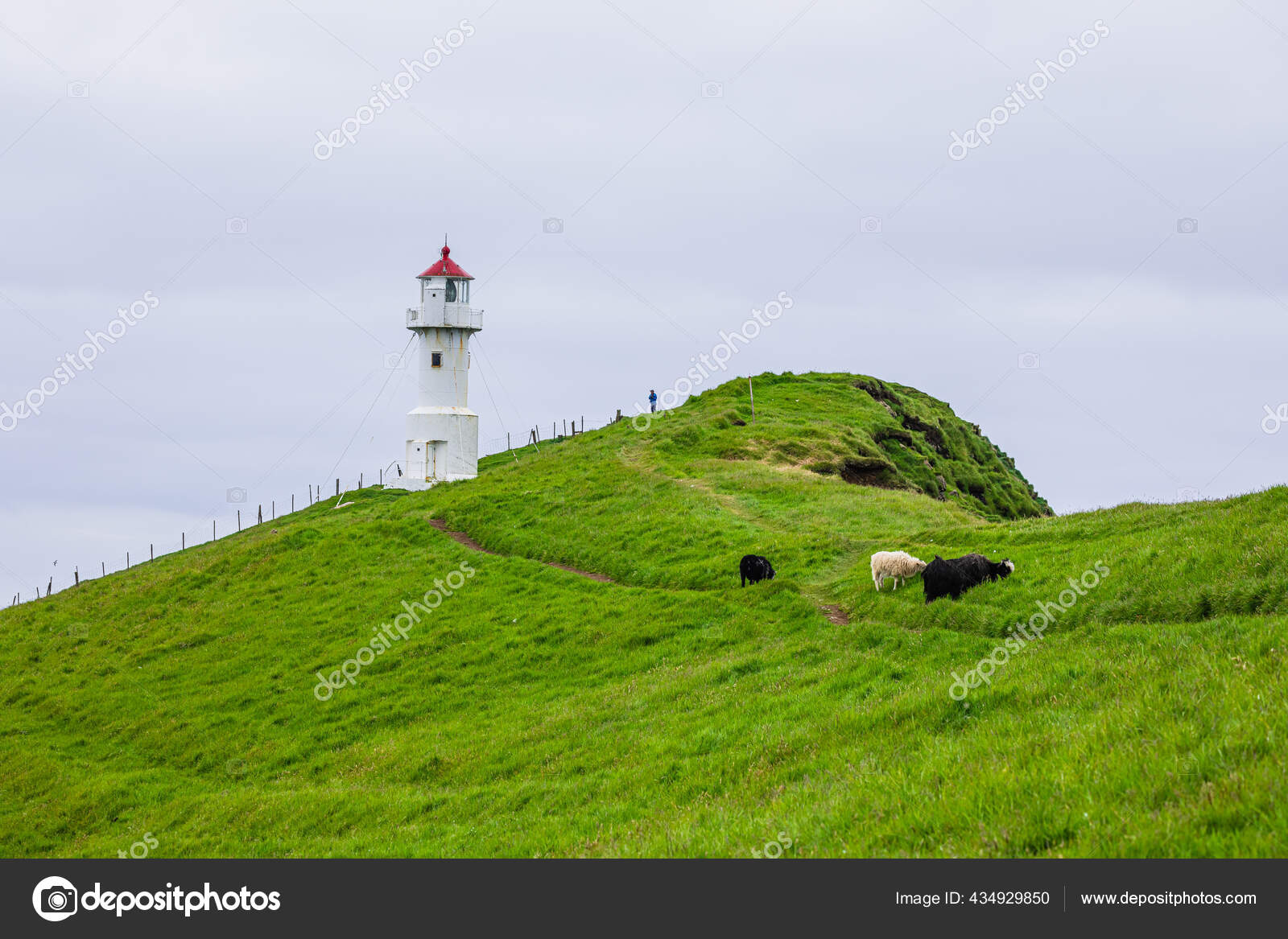 View Lighthouse Mykines Island Faroe Islands North Atlantic Ocean ...