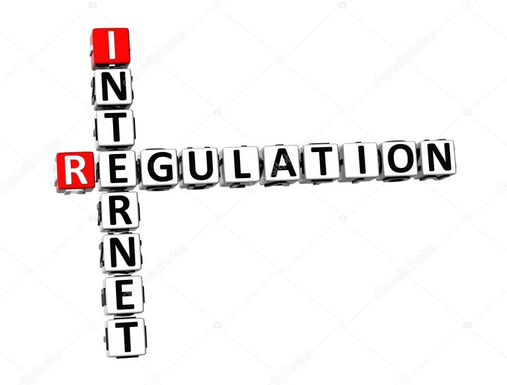 Regulaci n de Internet de crucigramas 3D sobre fondo blanco 2024