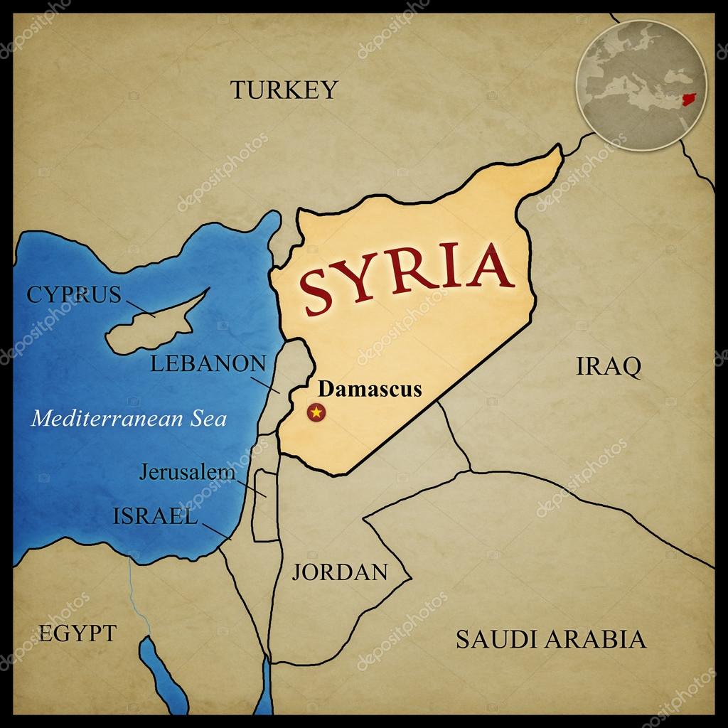 Syria Map — Stock Photo © axstokes #69939555