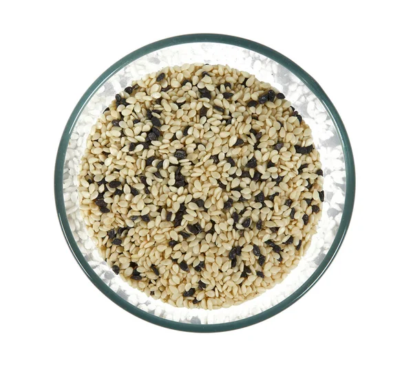 Three Types Sesame Seeds Isolated White Background Top View Stock Photo ...