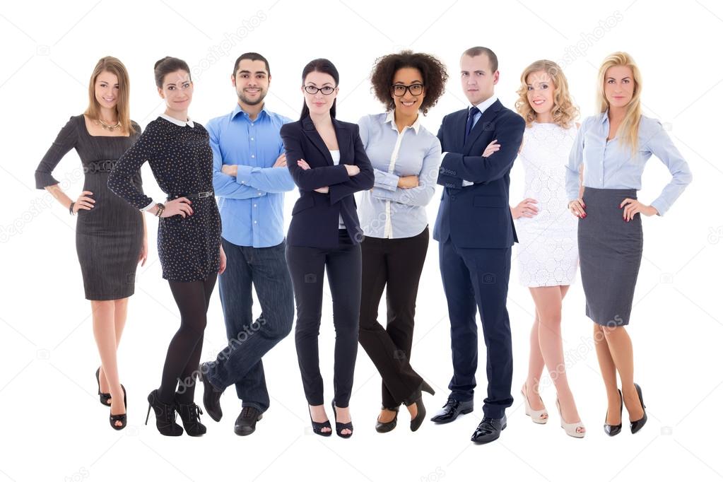 Team work concept - large set of business people isolated on whi Stock ...