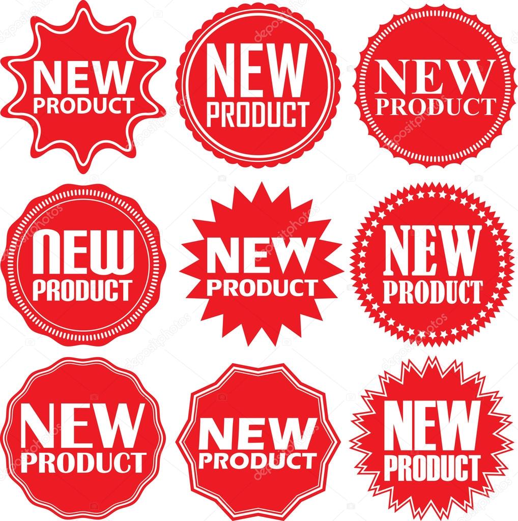 New product signs set, new product sticker set, vector illustration ...