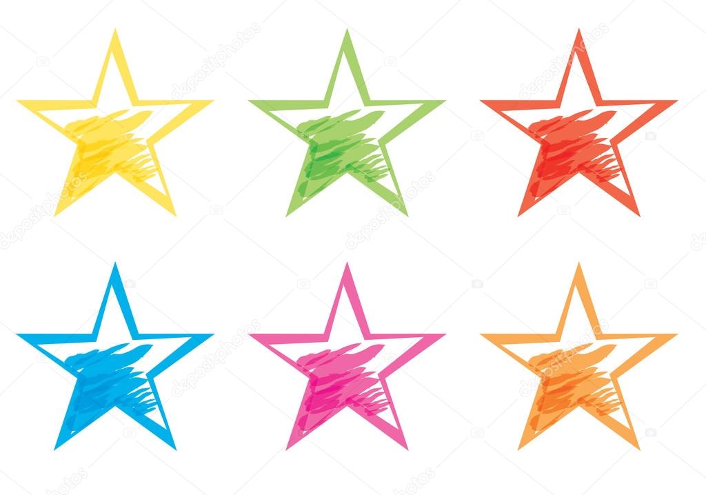 Stars Drawings Colorful