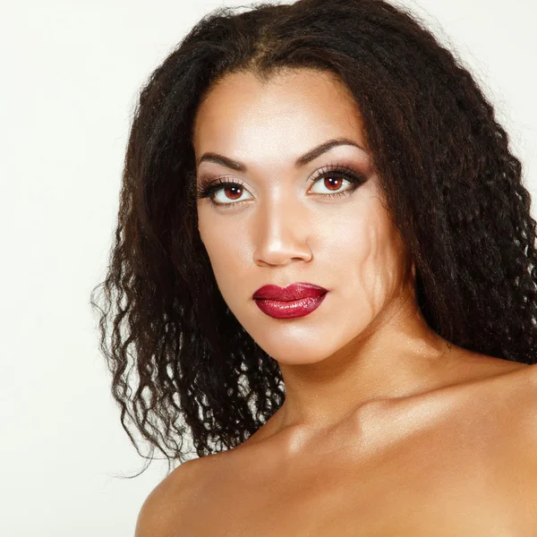 Mulatto fashion woman in profile Stock Photo by ©khorzhevska 81224656