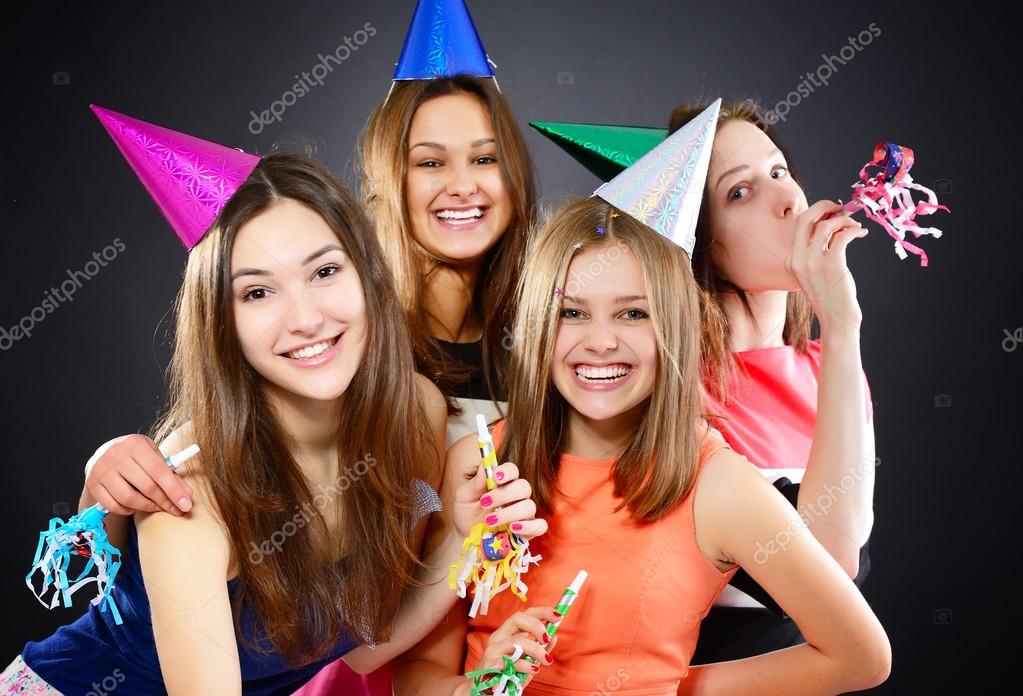 Girls on birthday party Stock Photo by ©khorzhevska 52014297