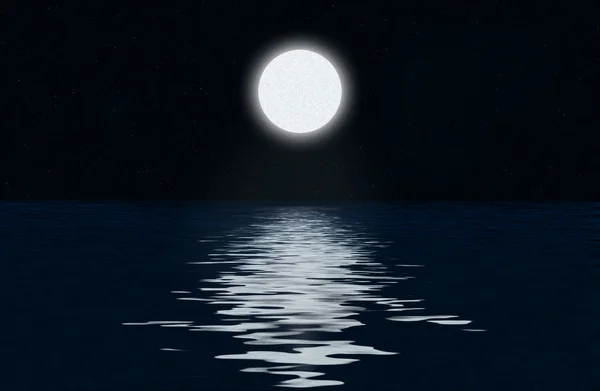 The moon and the moonlit path - Stock Image - Everypixel