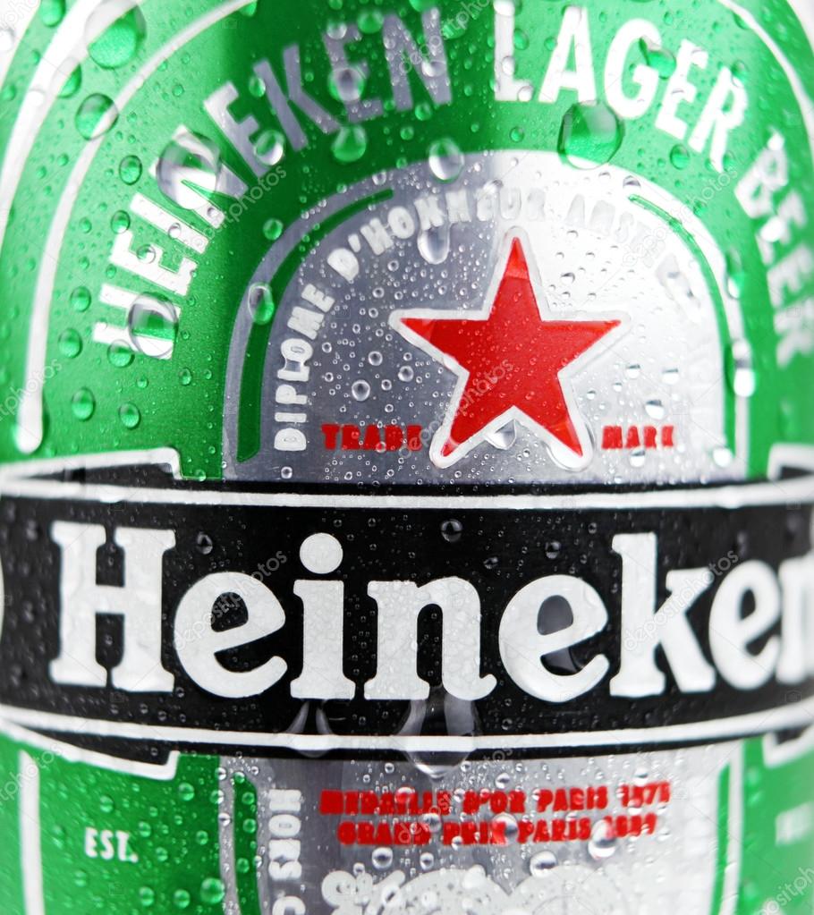 AYTOS, BULGARIA - JULY 14, 2015 Heineken Background. Heineken ...