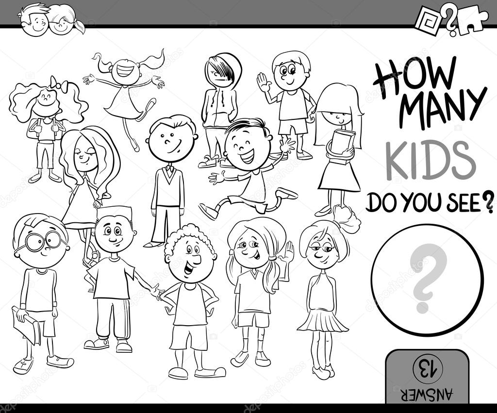 How many children coloring book — Stock Vector © izakowski #124529742