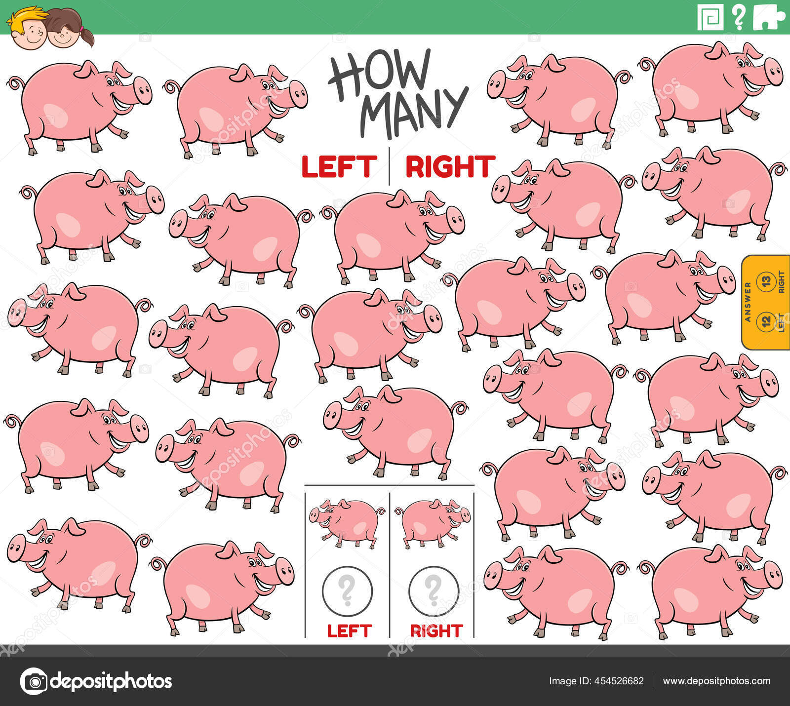 Dibujos Animados Ilustración Tarea Educativa Contar Imágenes Orientadas ...