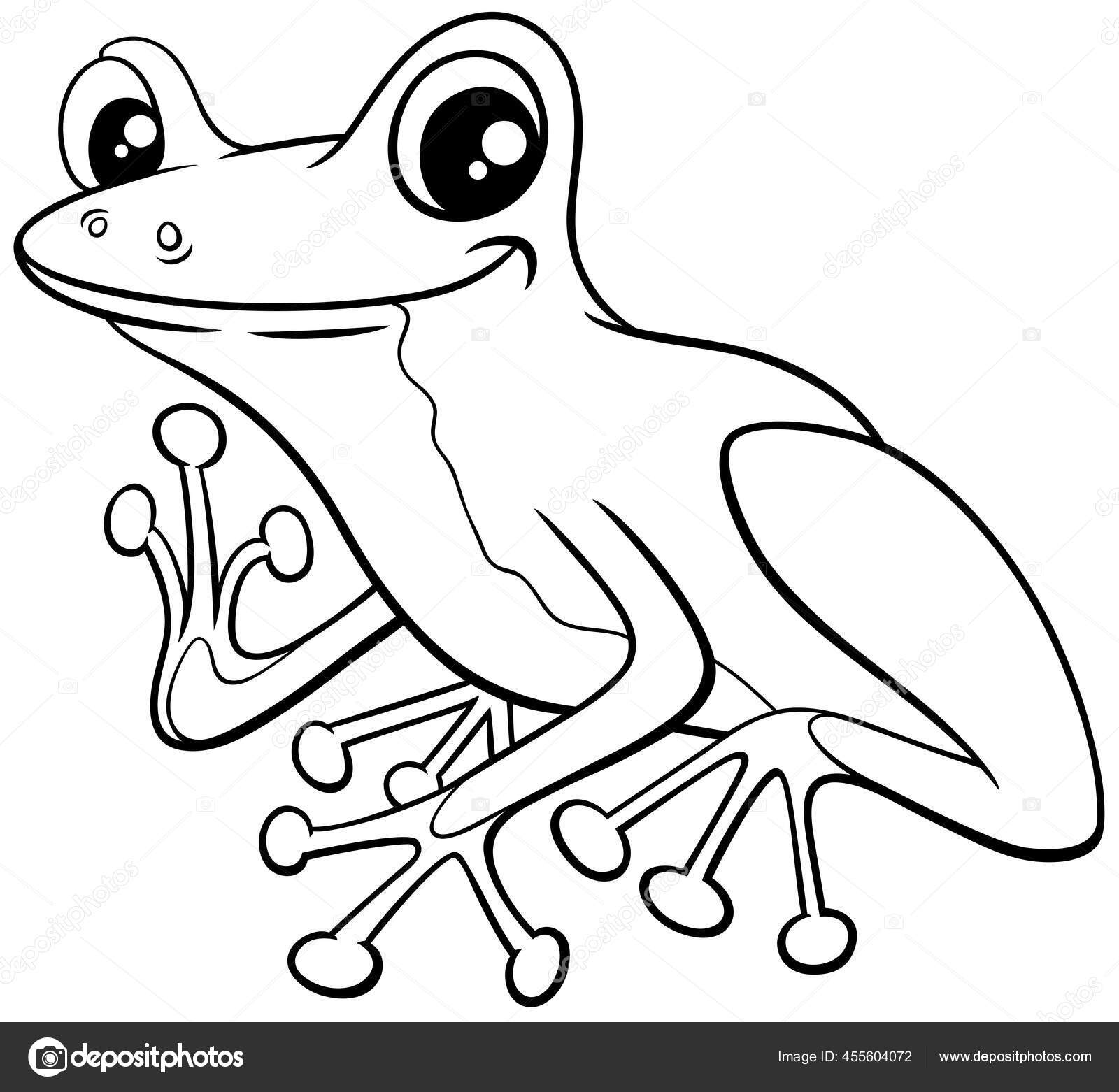Black White Cartoon Illustration Cute Little Tree Frog Comic Animal ... Black White Cartoon Illustration Cute Little Tree Frog Comic Animal ...