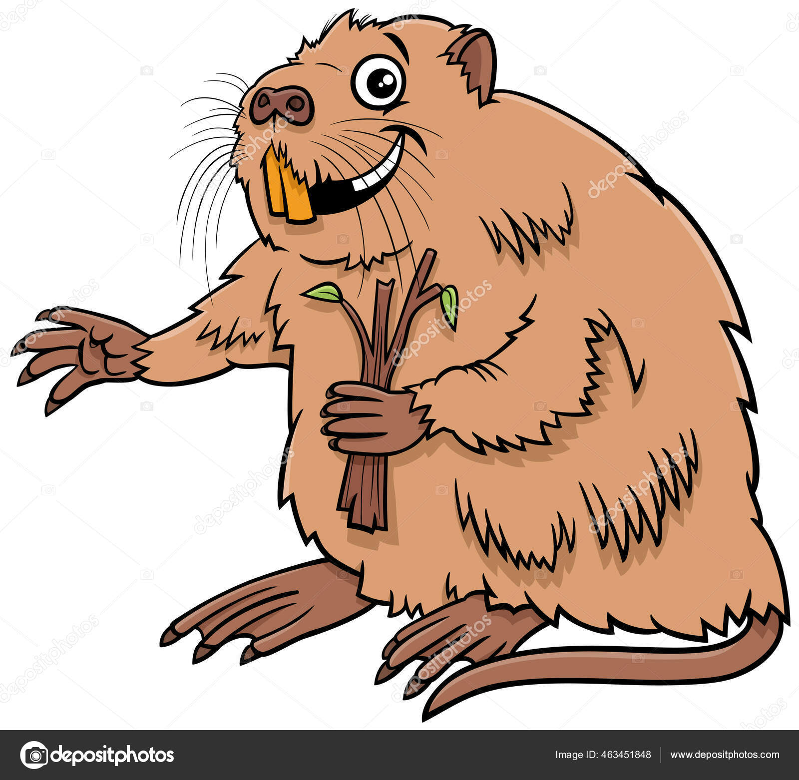 Cartoon Illustration Nutria Coypu Comic Animal Character Stock Vector ...