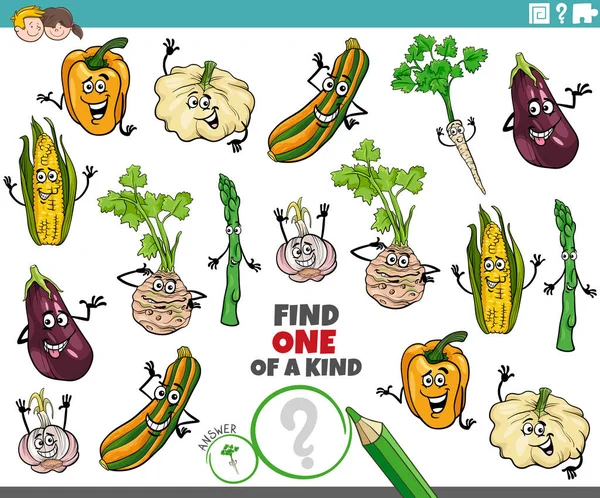 Dibujos Animados Ilustración Encontrar Uno Tipo Juego Educativo Imagen ...