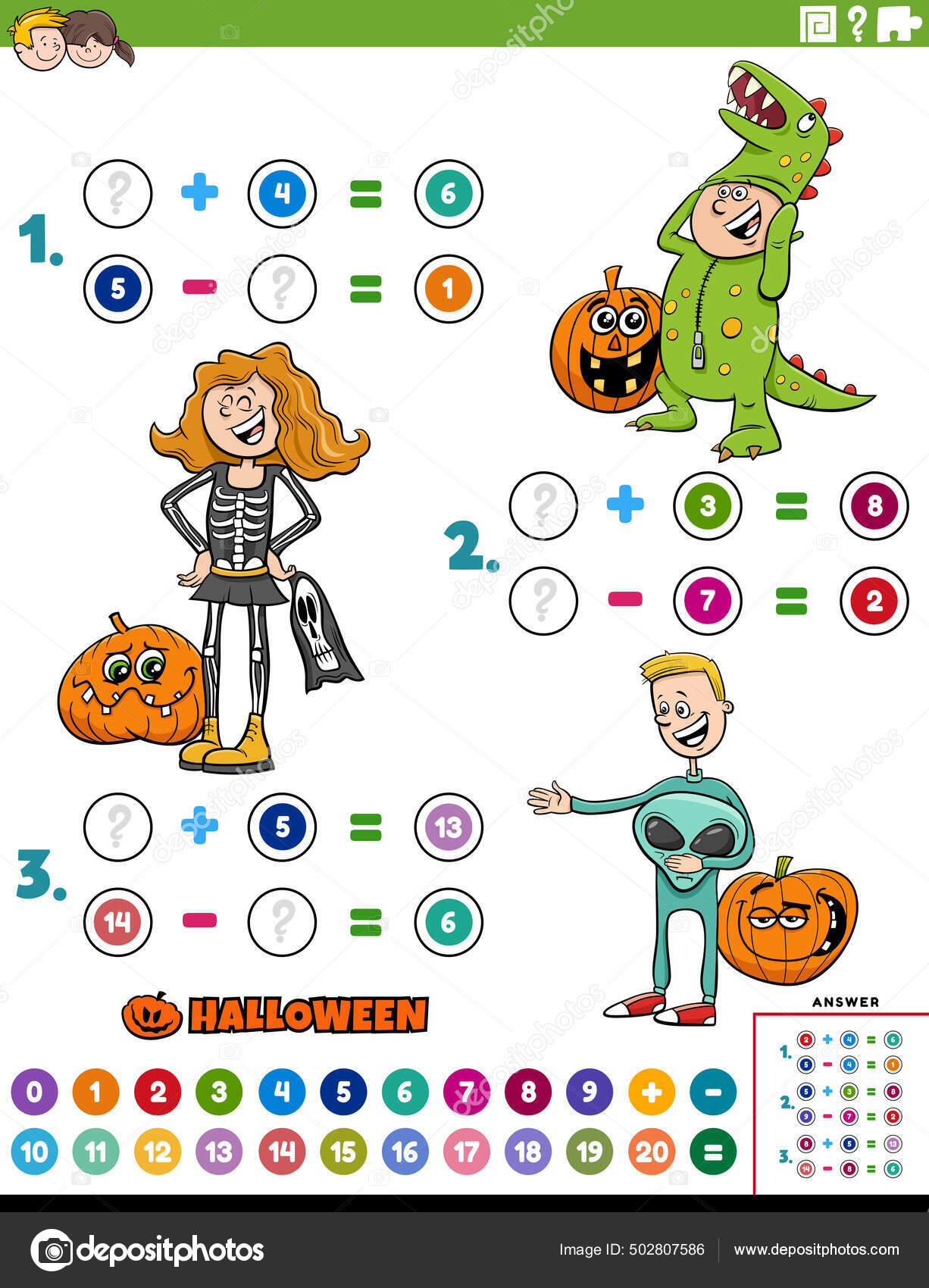 Dibujos Animados Ilustración Suma Matemática Educativa Resta Tarea ...