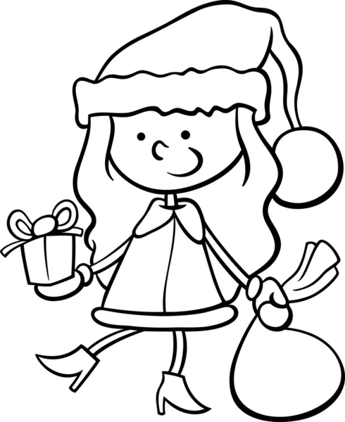 Santa claus girl cartoon coloring page Stock Vector Image by ©izakowski ...