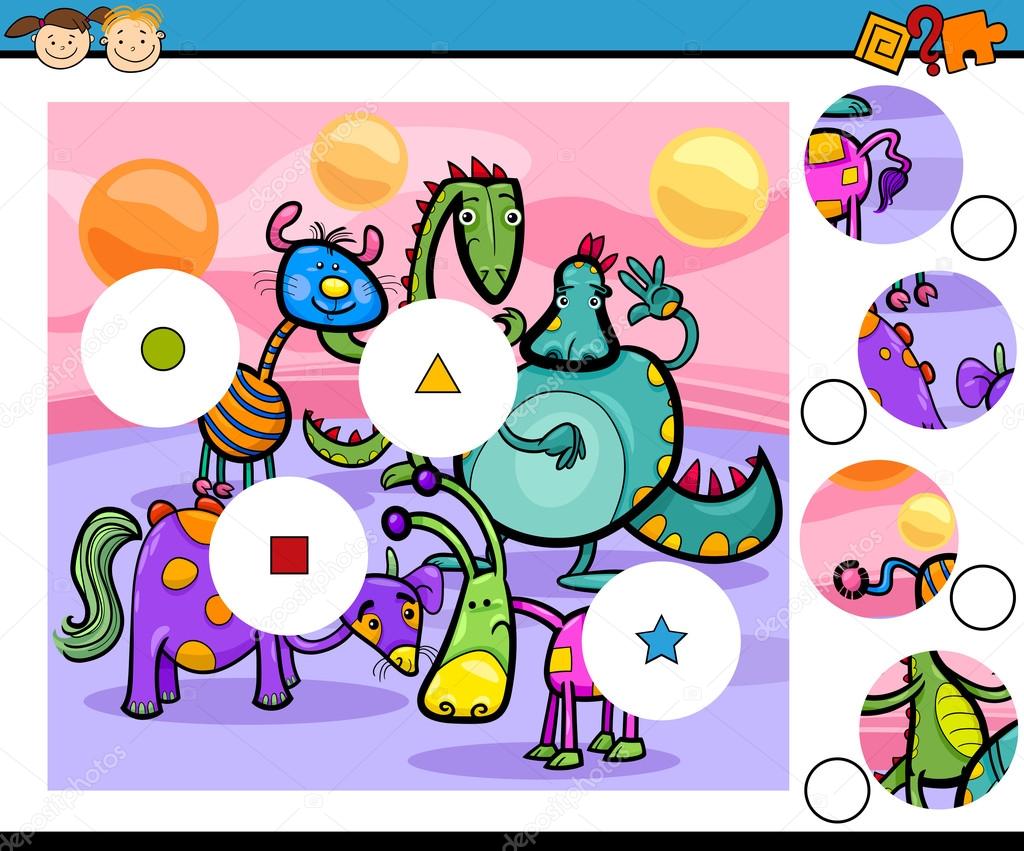 Match pieces game cartoon Stock Vector Image by ©izakowski #65349857