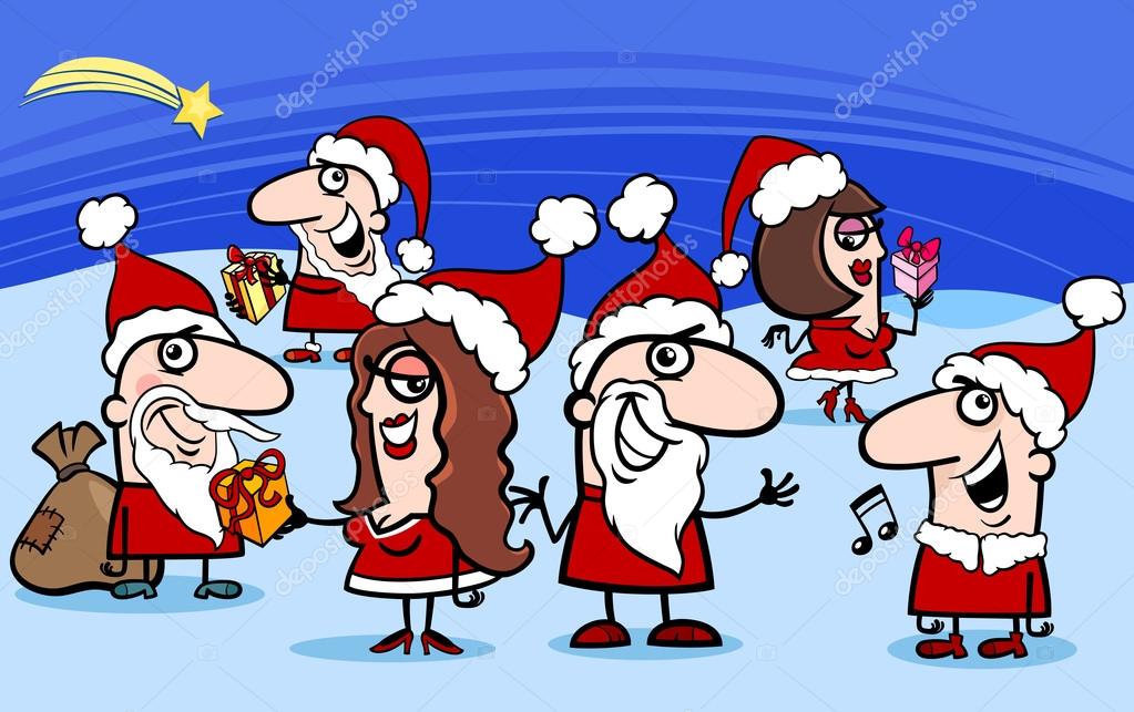 Christmas santa clauses cartoon Stock Vector by ©izakowski 86731802