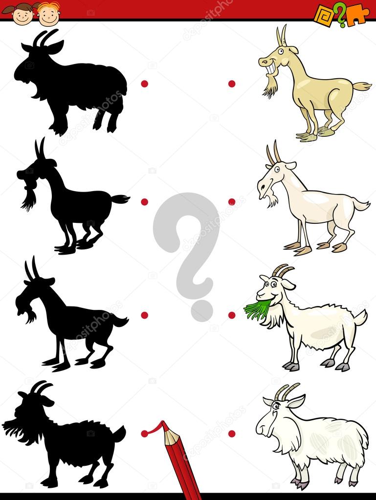 Shadows task with goat Stock Vector by ©izakowski 87229742