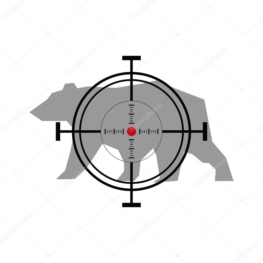 Bear hunting. Crosshair target — Stock Vector © dragoana23 #92155026