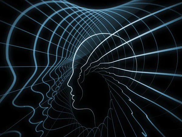 Profile lines of human heads - Stock Image - Everypixel