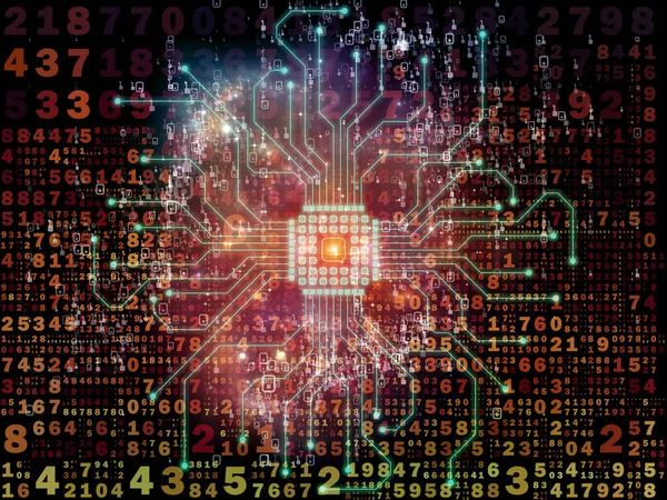 Strength In Numbers series. Composition of digits and CPU elements on ...