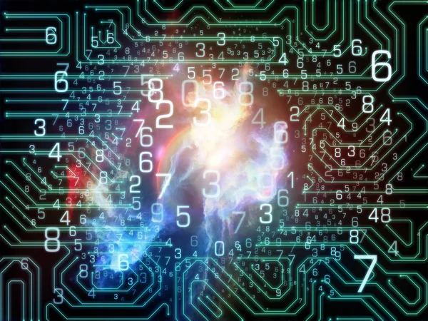 Tracing Numbers. Overlay of numbers grids and lights on subject of ...