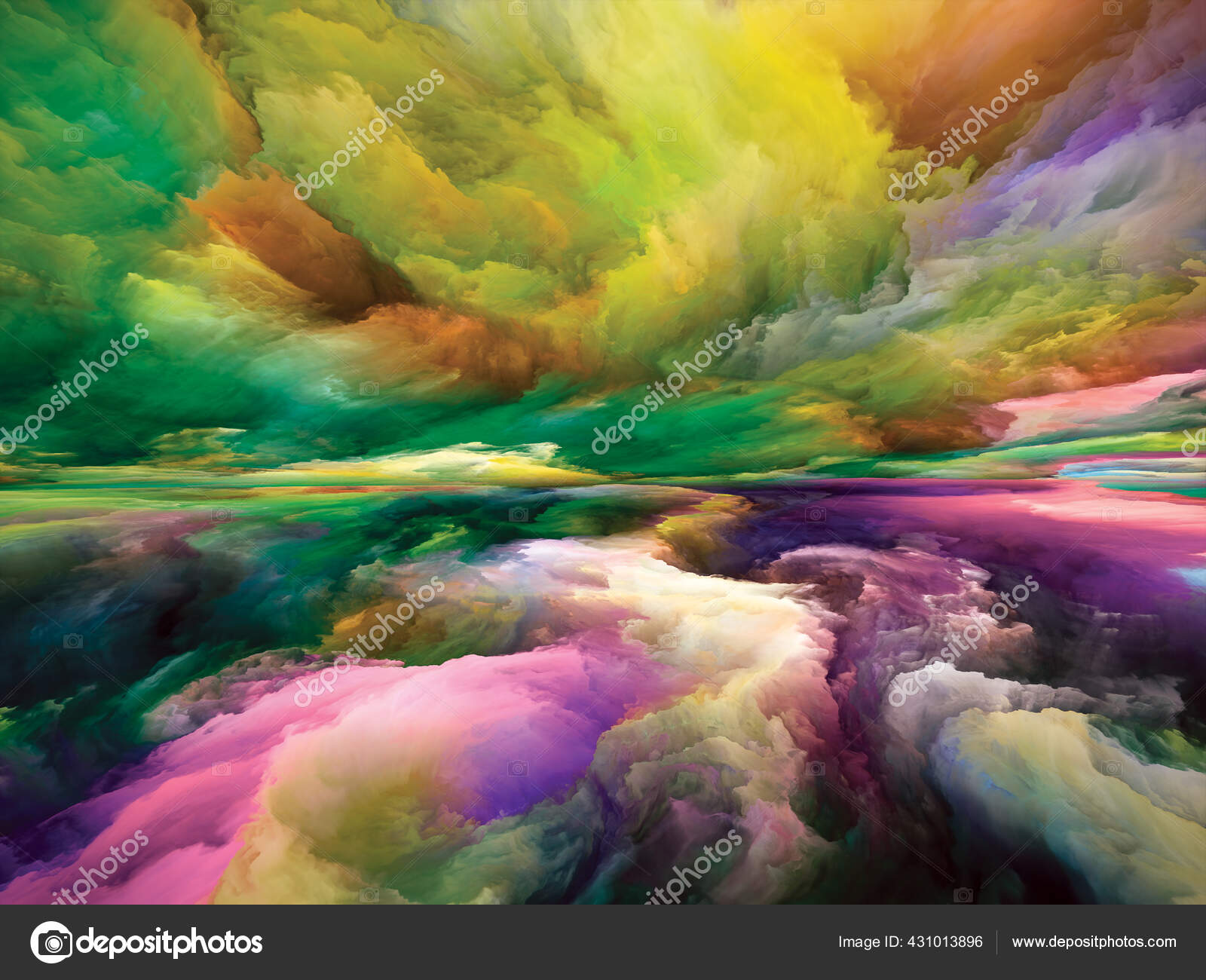Dreamland Landscapes Mind Series Arrangement Bright Paint Motion ...