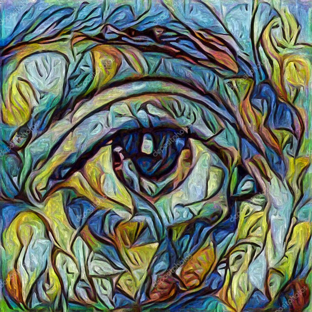 Serie Visión artística. Ojo femenino realizado en estilo de pintura ...