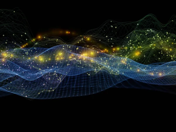 Digital Worlds. Virtual Wave series. Abstract design made of horizontal ...