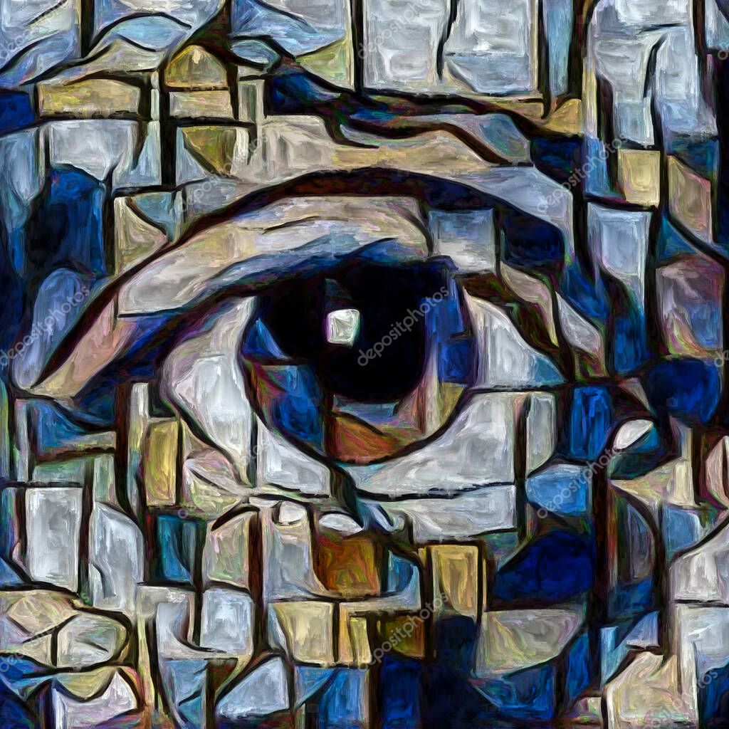 Serie Visión artística. Ojo de mujer en estilo abstracto de pintura ...