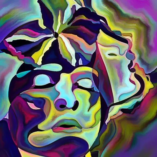 Fragmented Self series. Human face outlines and abstract pattern ...