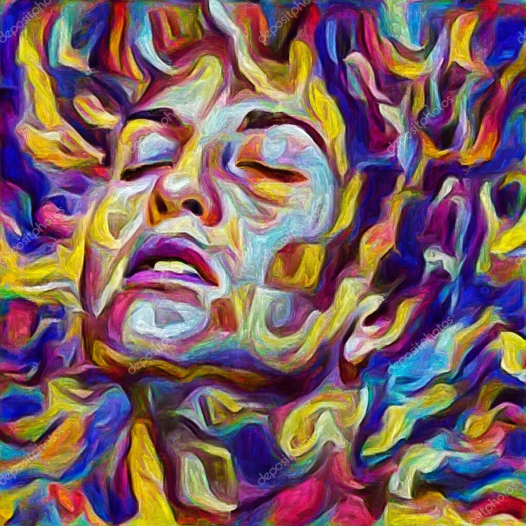 Serie Visión Interna. Diseño abstracto hecho de retrato abstracto de ...