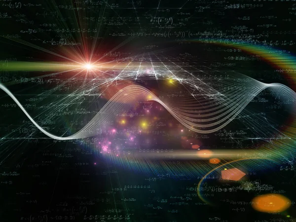 Formula Space series. Digital grids, lights and math equations ...