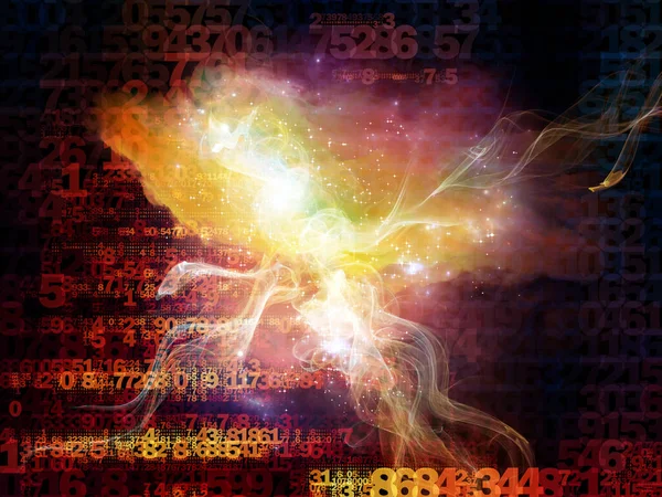 Digital Event series. Fractal burst, numbers and lights composition on ...