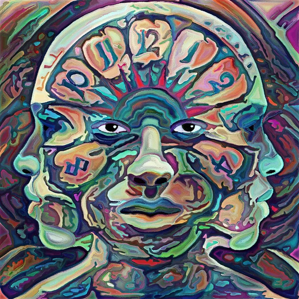 Brother Time series. Human face looking in three directions with ...