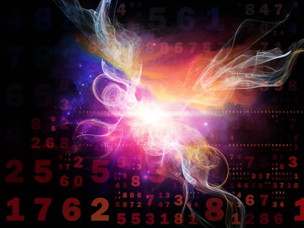 Digital Event series. Fractal burst, numbers and lights composition on ...