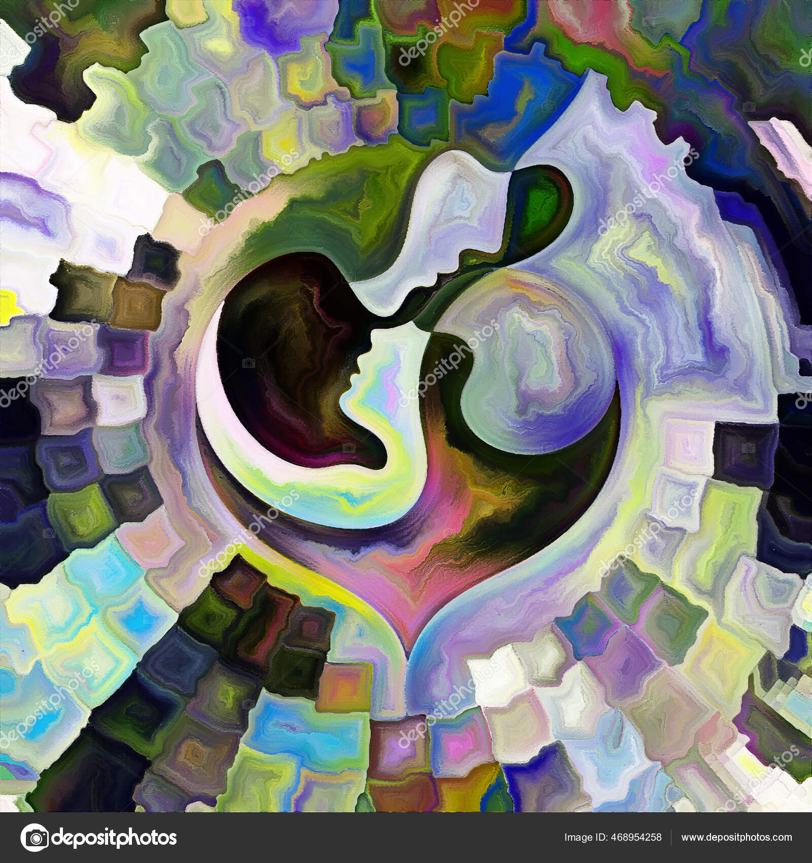 Mother Child Series Interplay Human Profiles Colors Shapes Subject ...