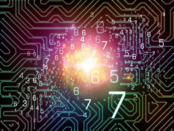 Tracing Numbers. Overlay of numbers grids and lights on subject of ...