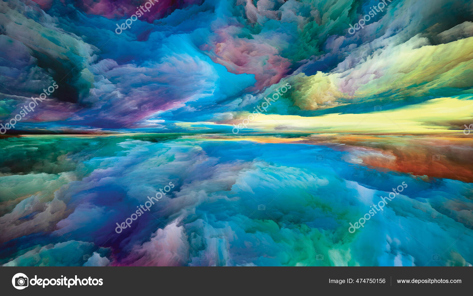 Spectral Land Color Dreams Series Artistic Abstraction Composed Paint ...