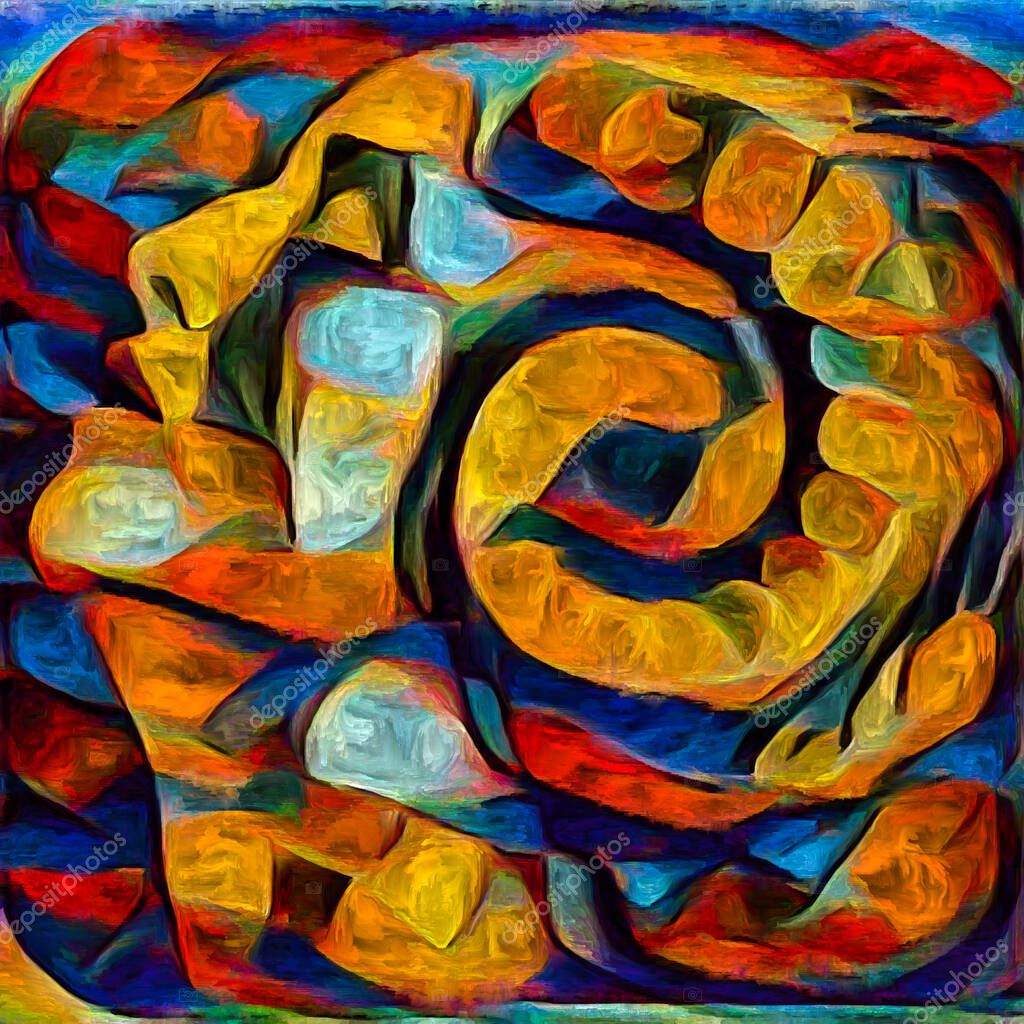 Desde dentro. Cara femenina y cara espiral representada en estilo de ...