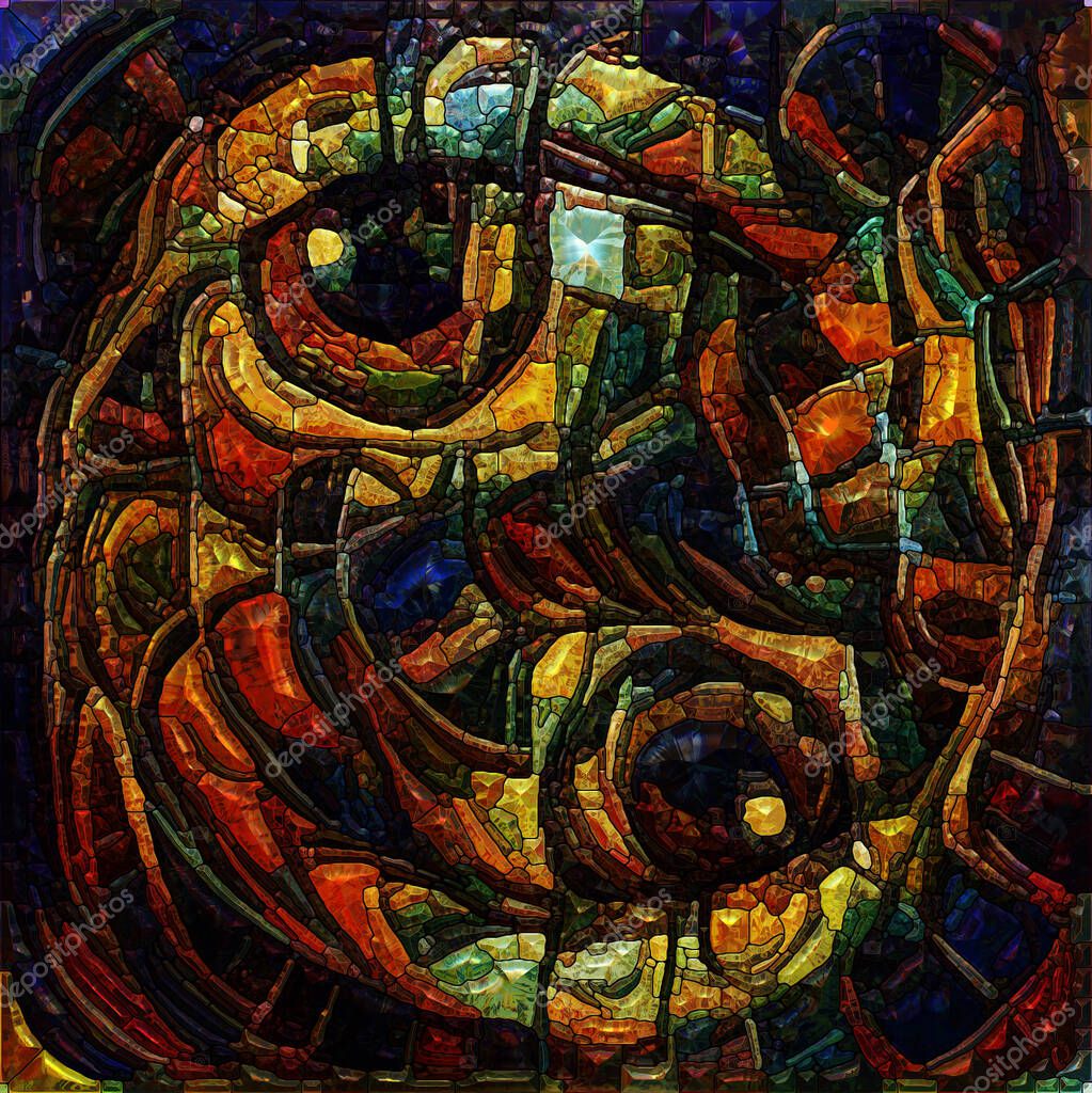 Veo que sueñas. Composición de vidrieras con ojos femeninos sobre el ...