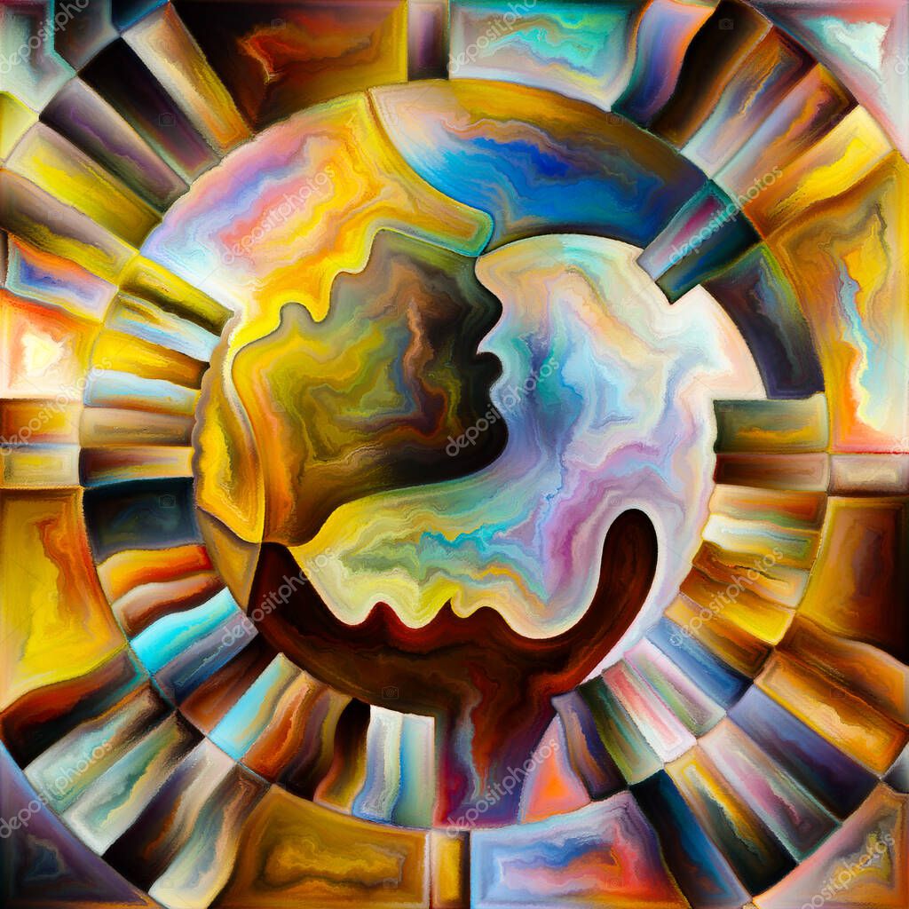 Serie Fuerzas Internas. Composición de siluetas y colores oscuros y ...