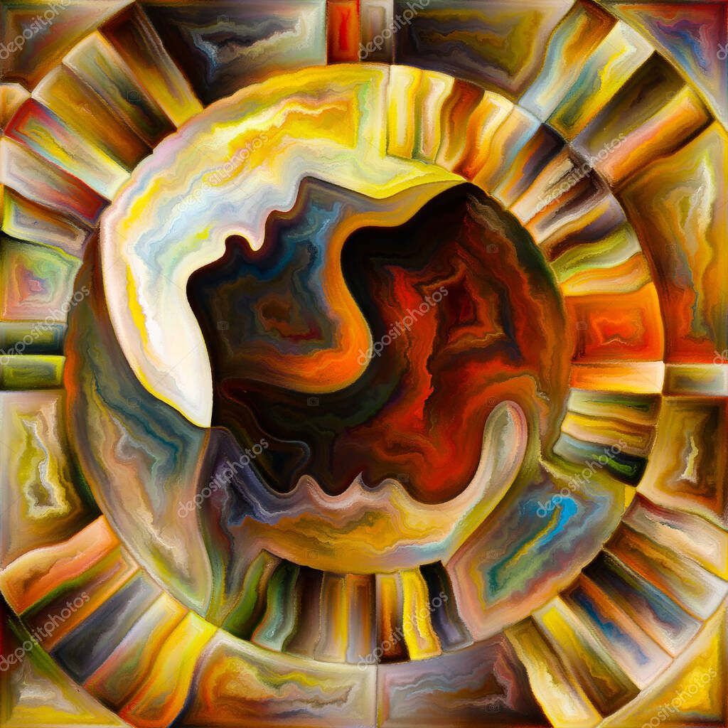 Serie Fuerzas Internas. Composición de siluetas y colores oscuros y ...