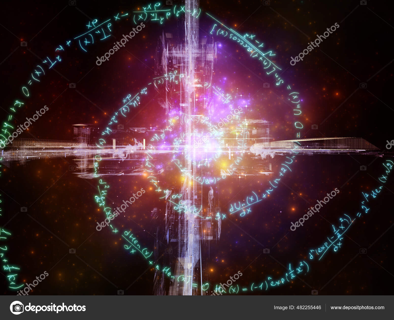 Math Intersection Handwritten Formula Swirl Rendering Abstract Geometry ...
