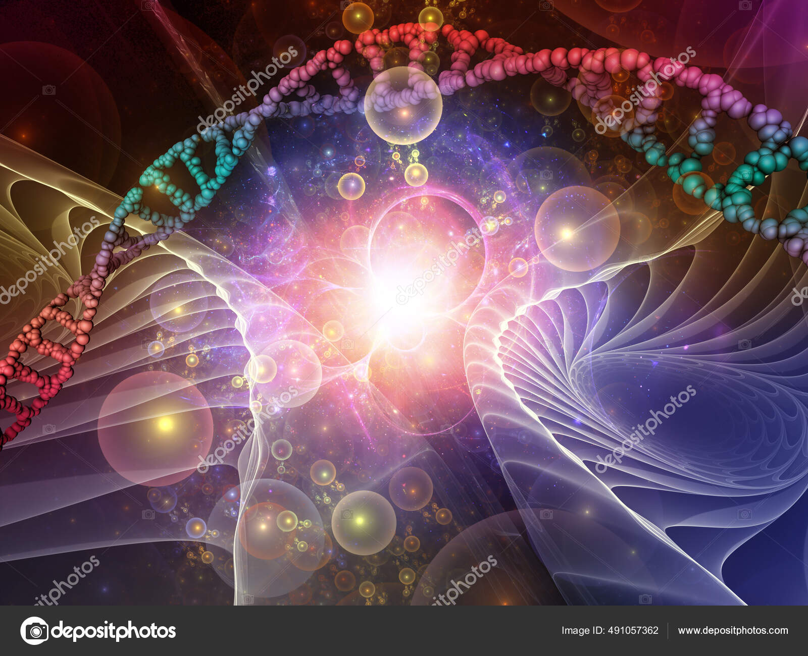 Dna Landscape Series Abstract Molecular Fractal Structure Composition ...
