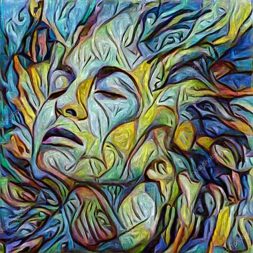 Hacia la serie Light. Retrato femenino realizado en estilo de pintura ...