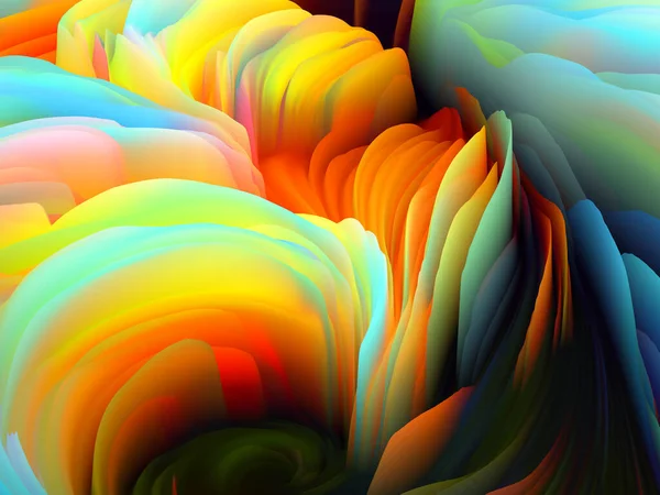 Color Storm series. 3D Rendering of vibrant swirls of virtual foam to ...