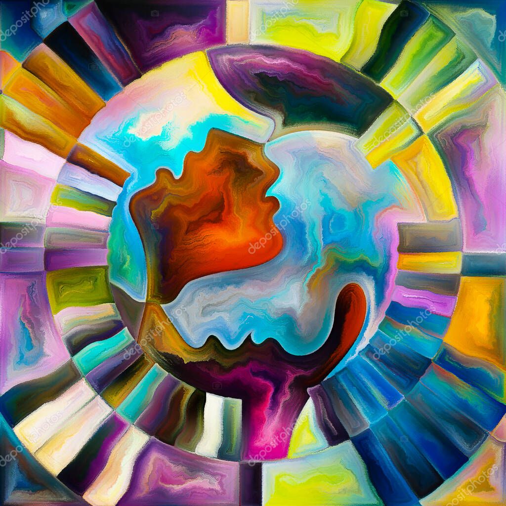 Serie Fuerzas Internas. Composición de siluetas y colores oscuros y ...