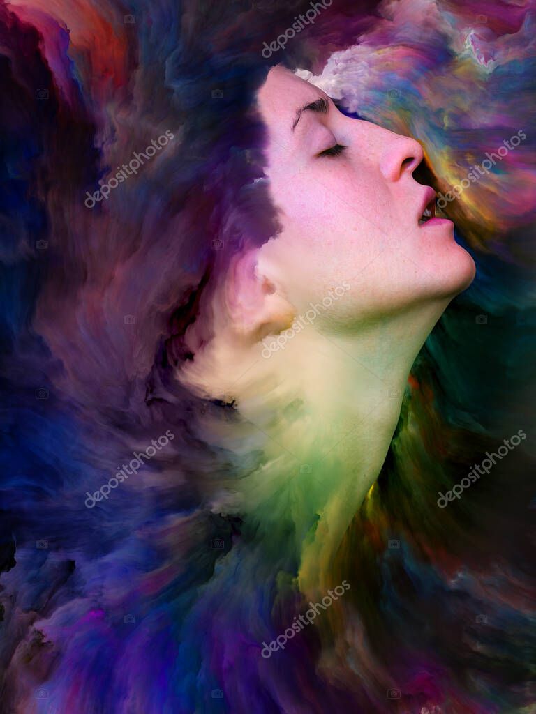 Dentro de la serie exterior. Composición de fondo del retrato femenino ...