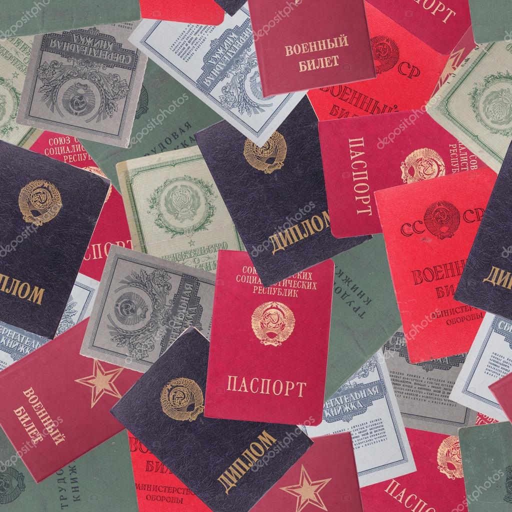 Abstract seamless pattern background. Soviet documents Stock Photo by ...